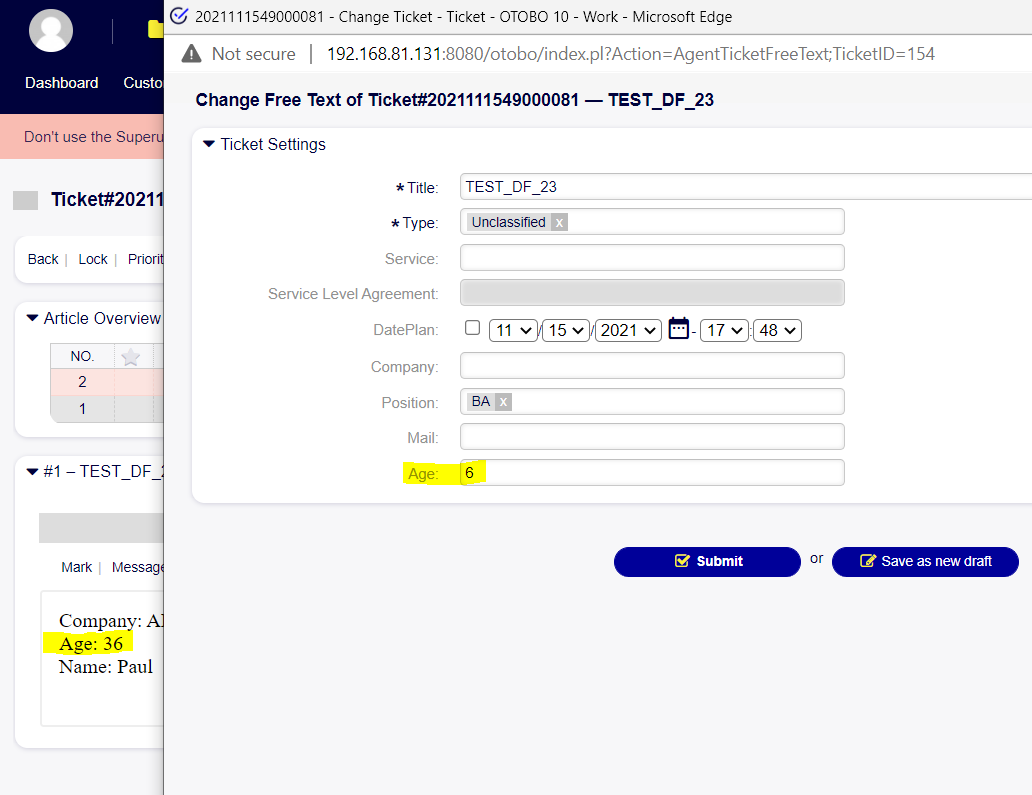 Use regex to add value to Dynamic-Field | OTOBO