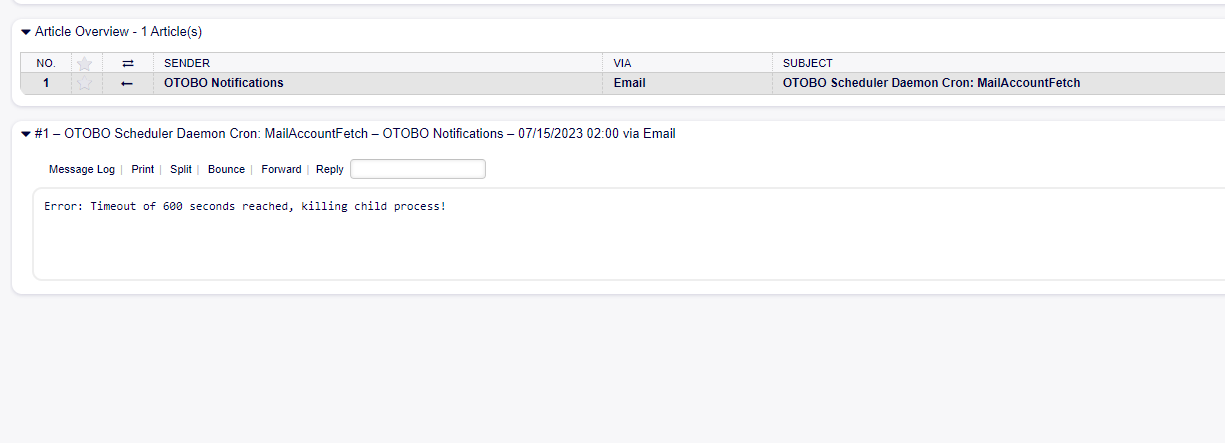 OTOBO Scheduler Daemon Cron: MailAccountFetch - Error: Timeout of 600 ...